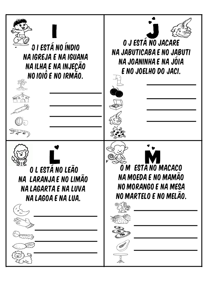 Alfabeto com textos um pra cada letra. - SÓ ESCOLA
