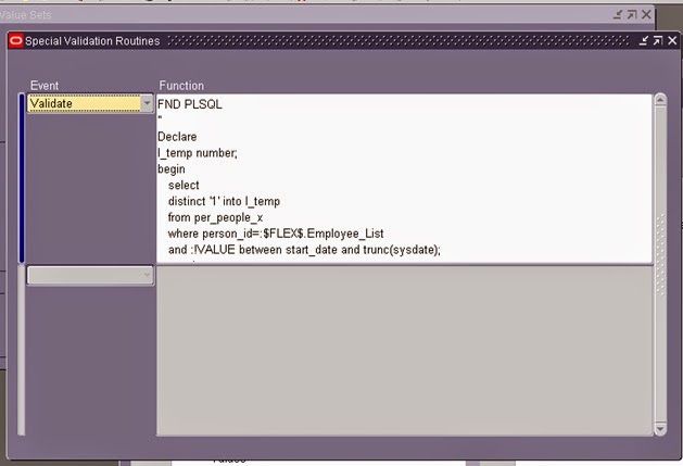 Data and Technology: Oracle R11/R12 Special Value Set