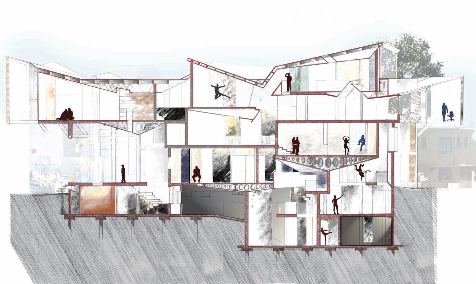 *: Design: Section and plans from the Naked City project