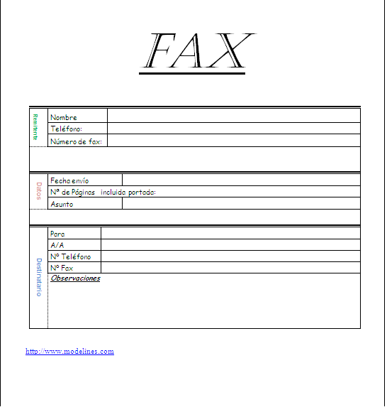 Portada De Fax Imprimible En Formato Pdf Free Fax Cover Sheet