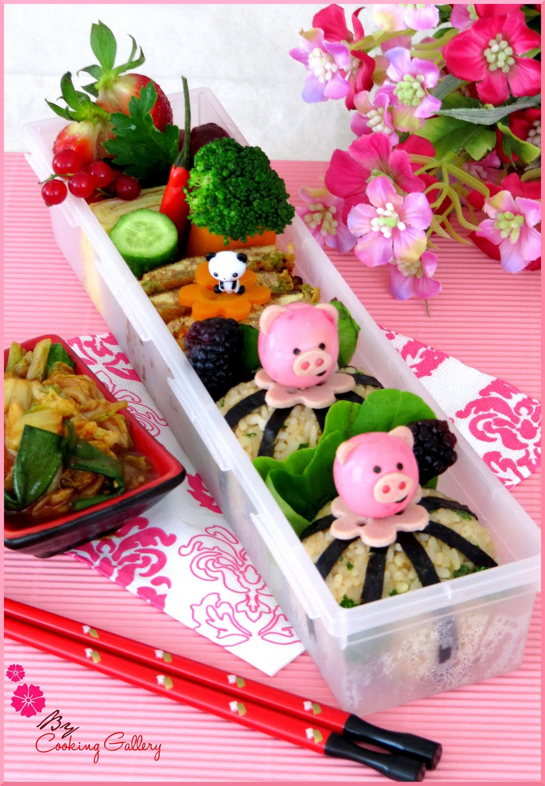 Spring Piggy Bento | Cooking Gallery