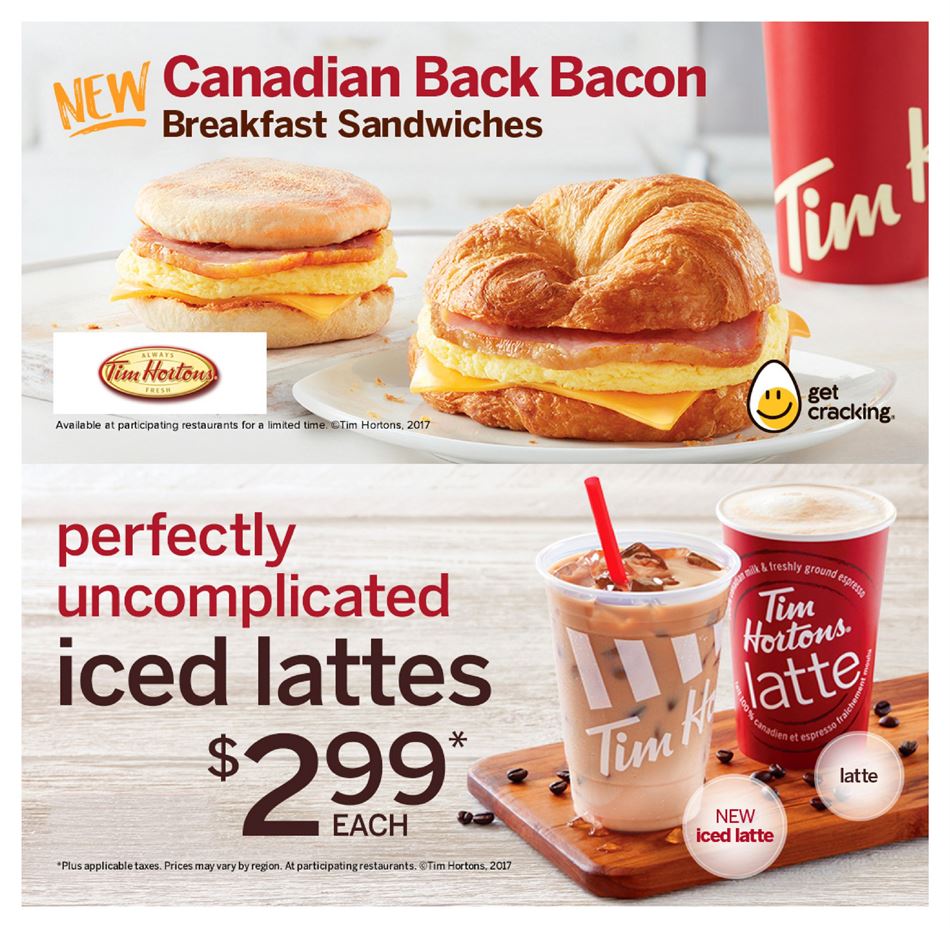 Tim Hortons Menu August 10 – October 17, 2017 | Weekly Flyers Canada