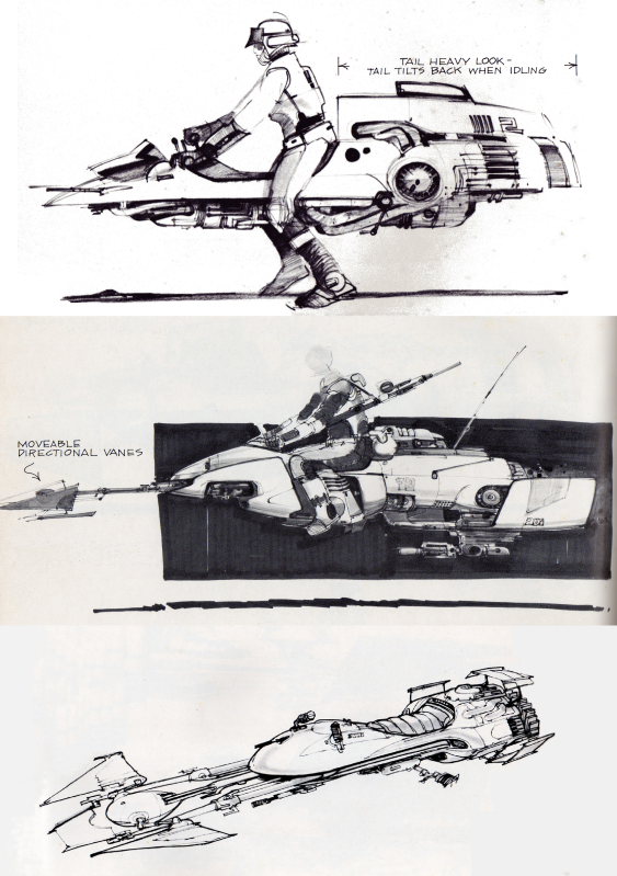 STAR WARS EPISODE VI: RETURN OF THE JEDI Speeder Bike Concept Art by ...
