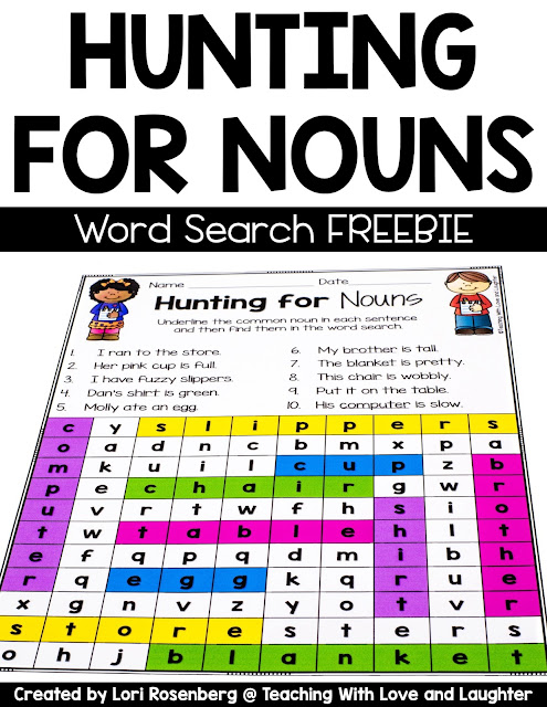 Teaching With Love and Laughter: Noun Word Search Freebie