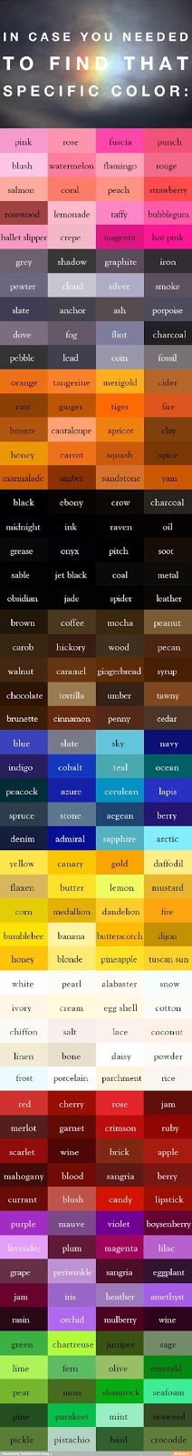 English is FUNtastic: Specific colour names - infographic
