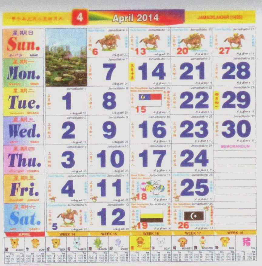 Aku, Kau & Dia...: KALENDAR KUDA 2014