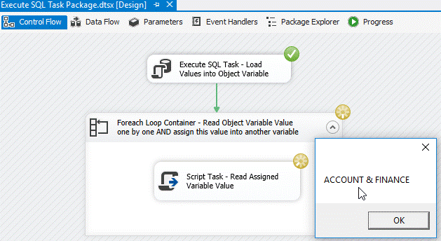 Microsoft Business Intelligence (Data Tools)|SSIS – Read Object Variable in Foreach Loop Container