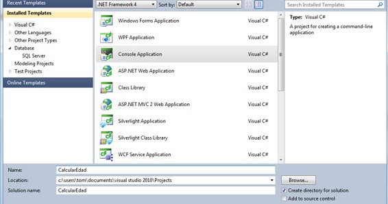 Programación y Diseño Web: Crear una aplicación de Consola C#