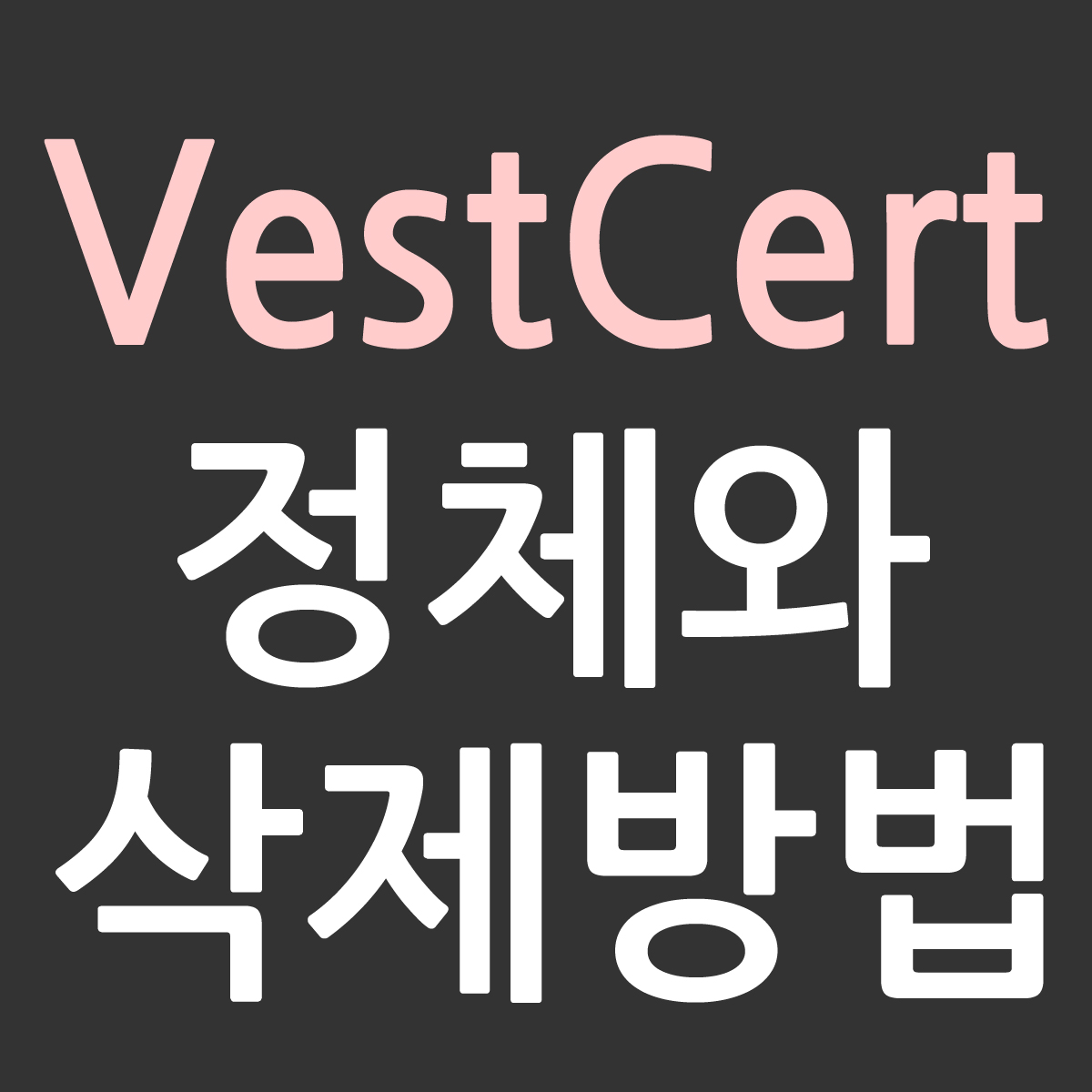 VestCert 정체와 삭제방법 | 코리언리더