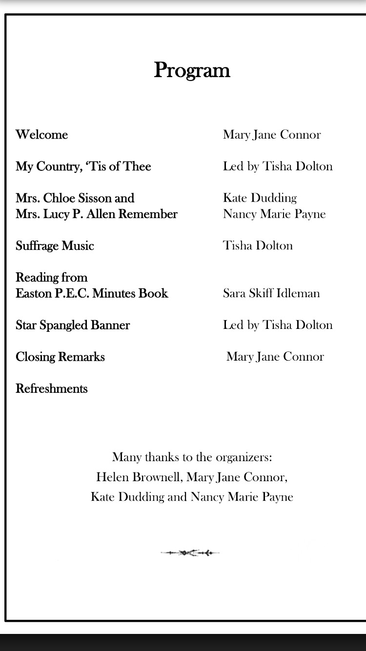 greenwich history: Easton Political Equality Club Reenacment