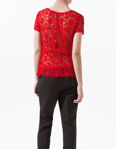 É ZARA: Top Renda com Folhos da Olivia Palermo - ZAREAR