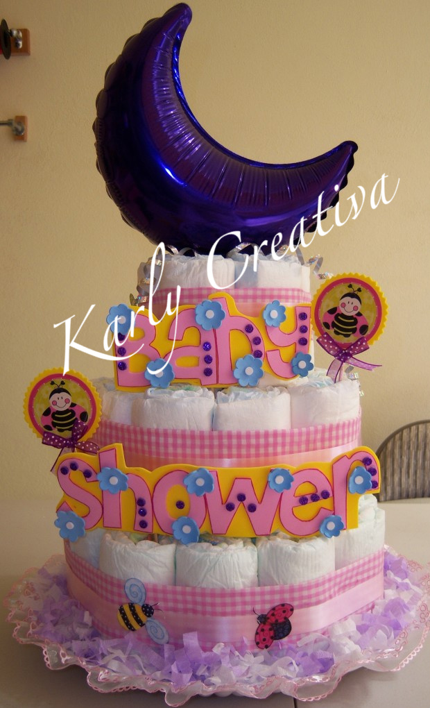 Pastel de pañales niña - Imagui