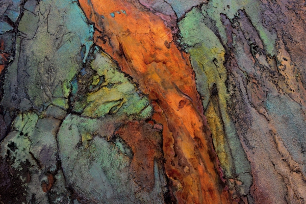 CAROL NELSON FINE ART BLOG: Geologic textured abstract, "Copper Vein ...