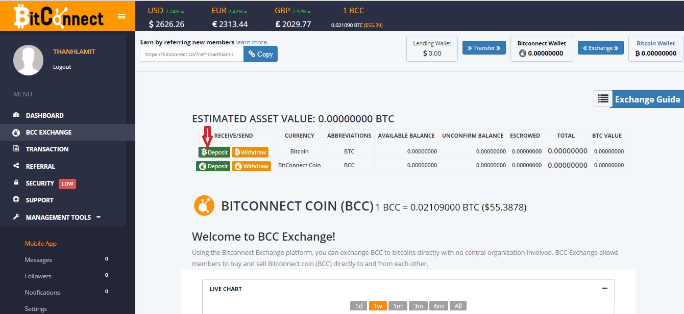 Hướng dẫn tạo tài khoản và giao dịch tại Bitconnect - Power Bitcoin Massive