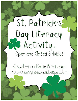 Savvy in Second: St. Patrick's Day Literacy Centers
