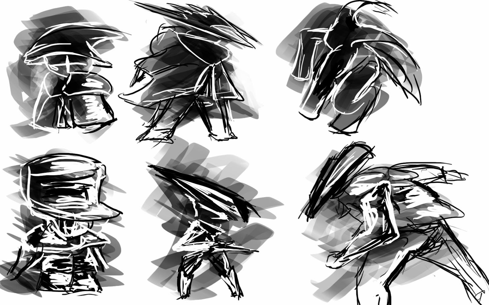 Mikey's Art and Games stuff: Silhouettes and initial ideas