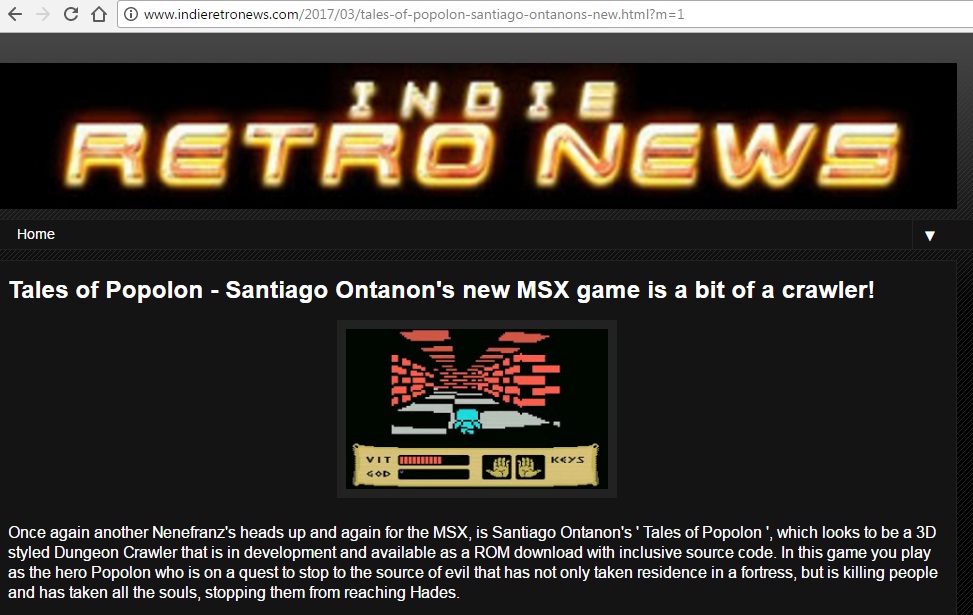 PUBLICADOS BRASIL: Programador cria Tales of Popolon, um novo jogo para MSX