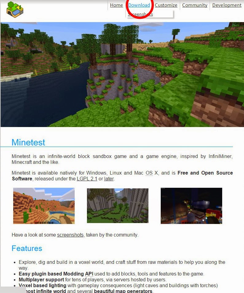 MinetestのDownload