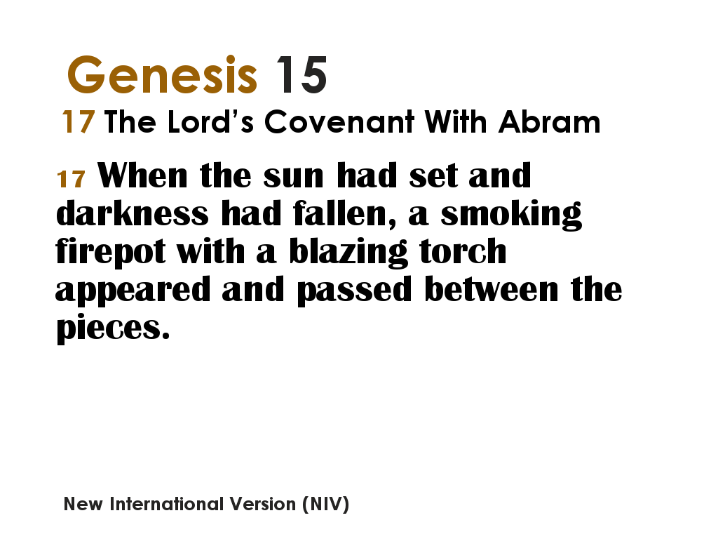 Genesis 15:17 The Lord’s Covenant With Abram