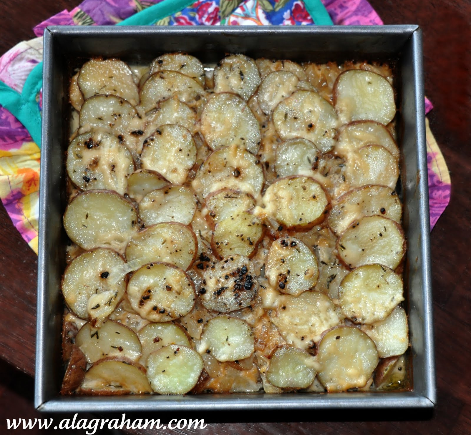 A LA GRAHAM: POTATO, ONION AND PARMESAN GRATIN
