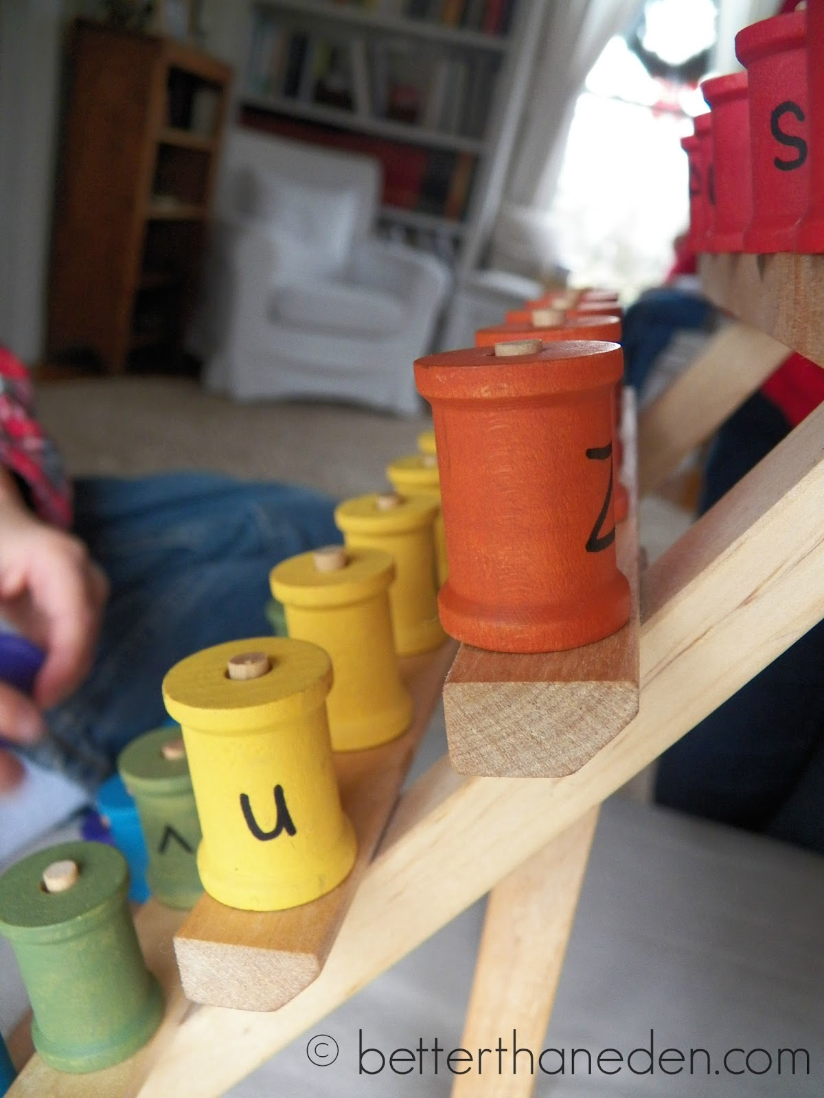 A (simple, I promise!) DIY Wooden Spool Sorting Toy - Mary Haseltine
