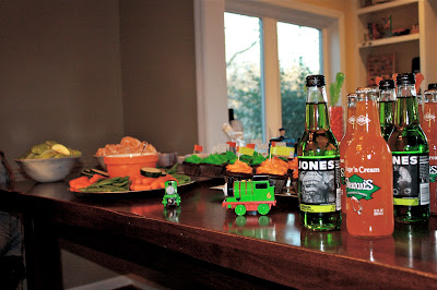 stork bites: orange and green train party!