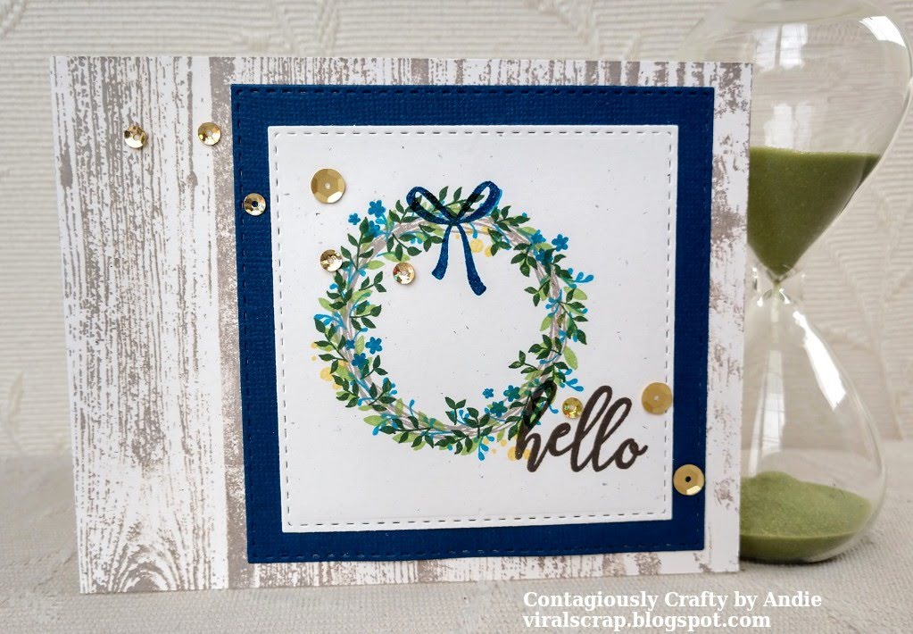 Contagiously Crafty: Hello Cards using WPlus9 Welcome Wreath Stamp set
