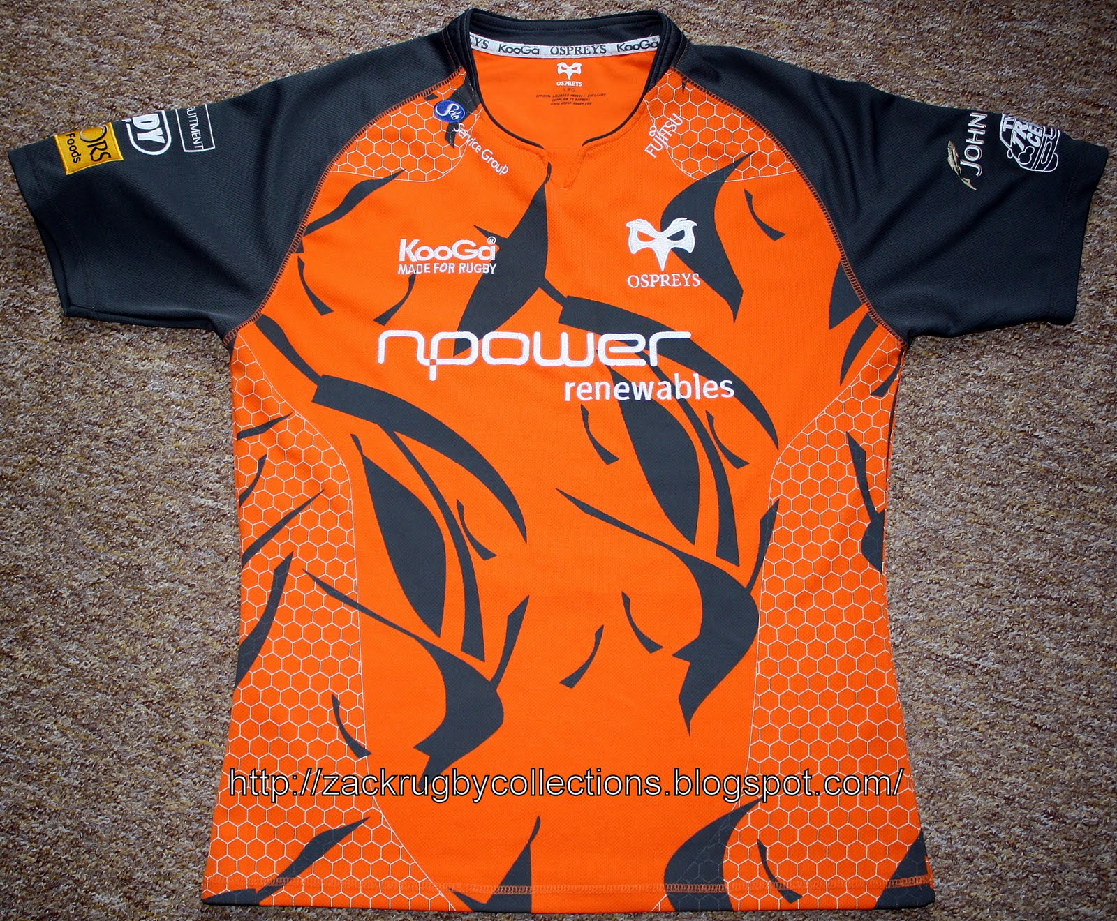 ZackRugby Collections®: Ospreys SS Pro European 2008/2009 Rugby Jersey