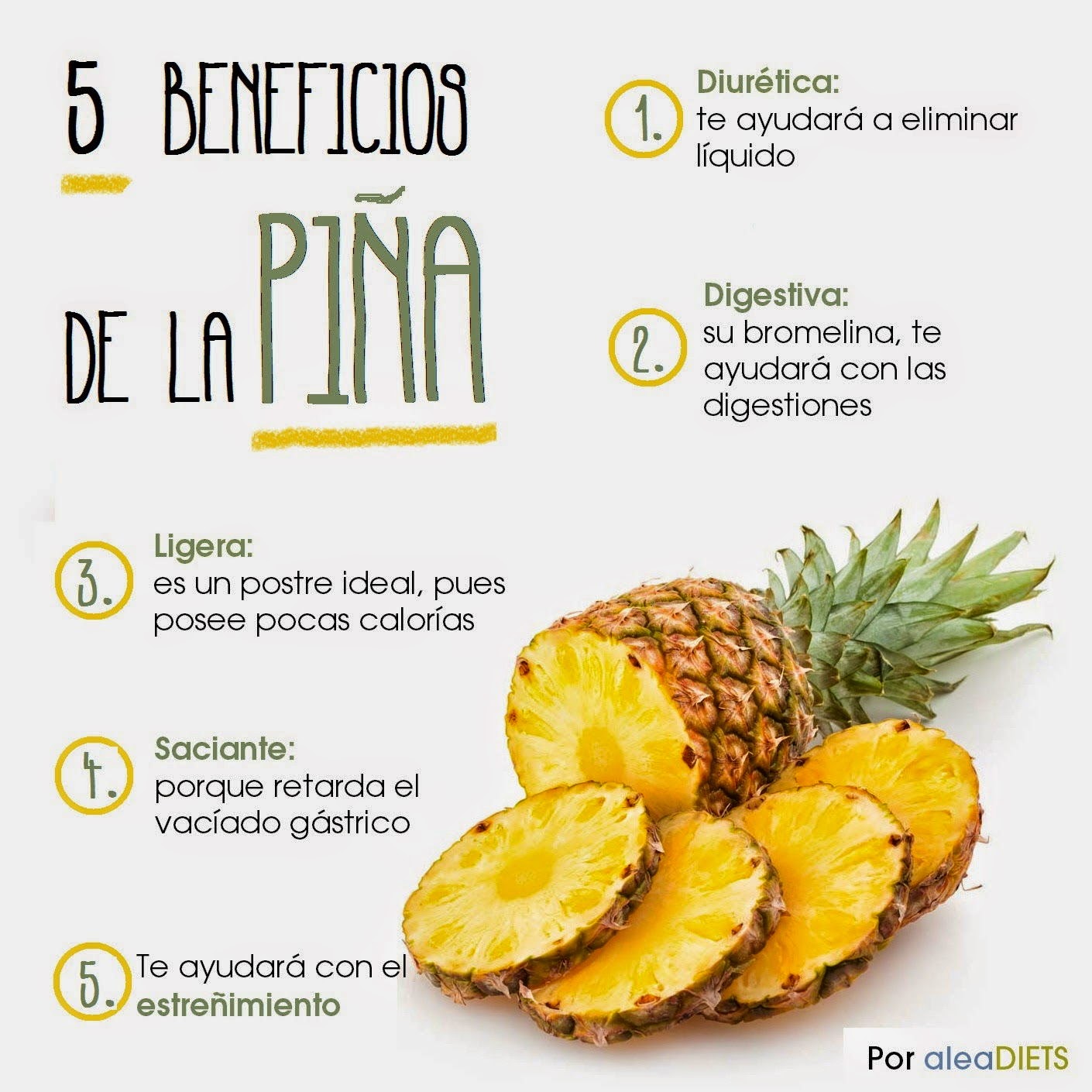 5 Benéficos de la Piña ~ Salud diaria