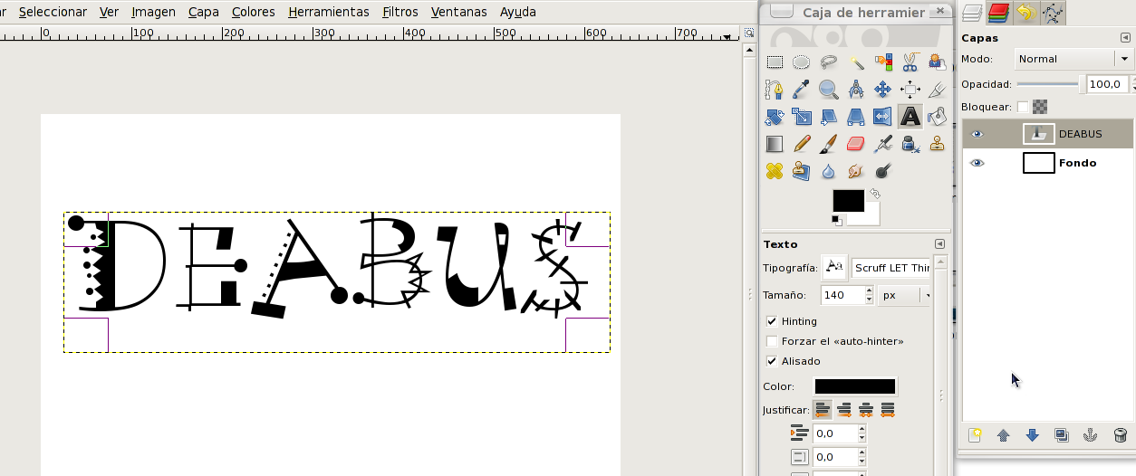 Diis deabusque: Cómo incrustar una imagen o un texto con GIMP