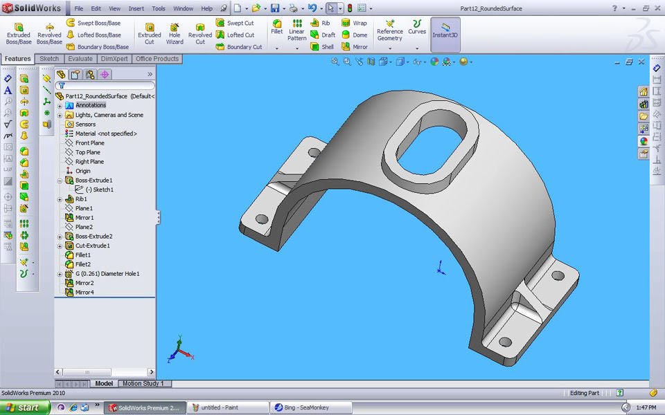 CAD Crusader: SOLIDWORKS, Part Design 6, Lab Exercise 1
