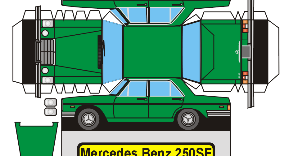 SP. Papel Modelismo: PaperCraft 1970 Mercedes Benz 250SE