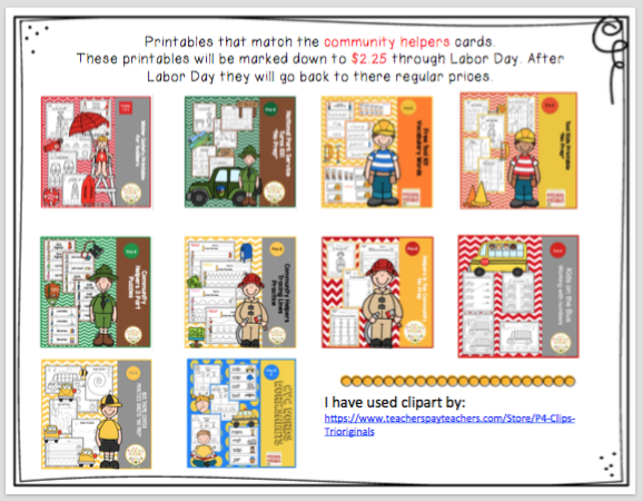 Community Helper Cards Set 2 ~ Preschool Printables