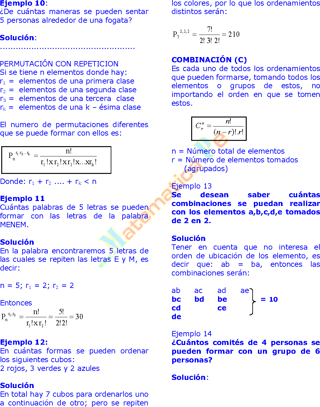 ANALISIS COMBINATORIO EJERCICIOS RESUELTOS DE RAZONAMIENTO MATEMÁTICO ...