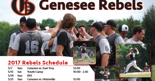 Genesee Rebels Baseball: Schedule