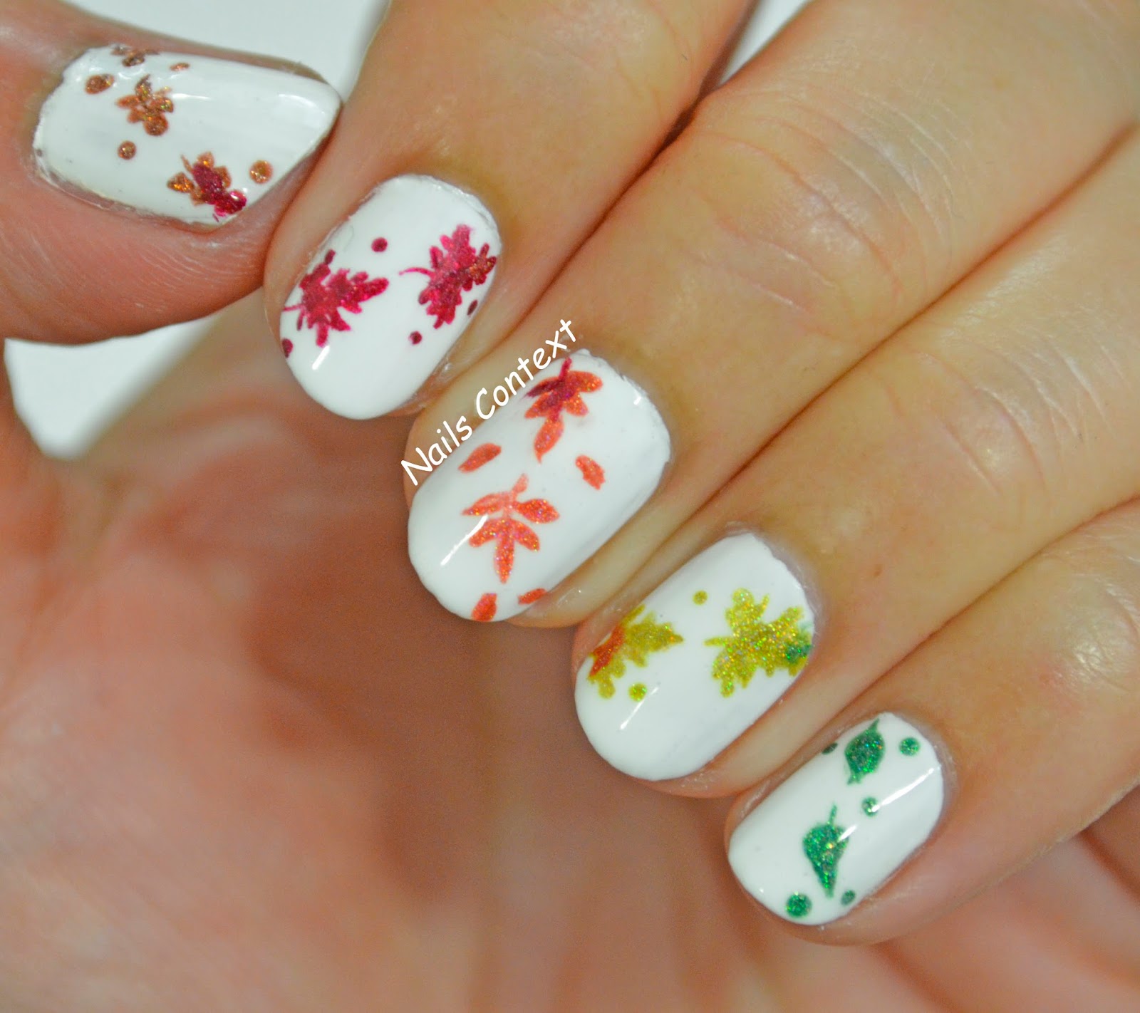 Nails Context: Holographic Changing Fall Leaves