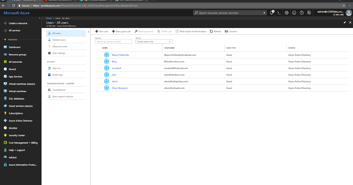 Wave16.com: Getting Azure AD Guest Users with the Azure AD Preview ... Wave16.com: Getting Azure AD Guest Users with the Azure AD Preview ...