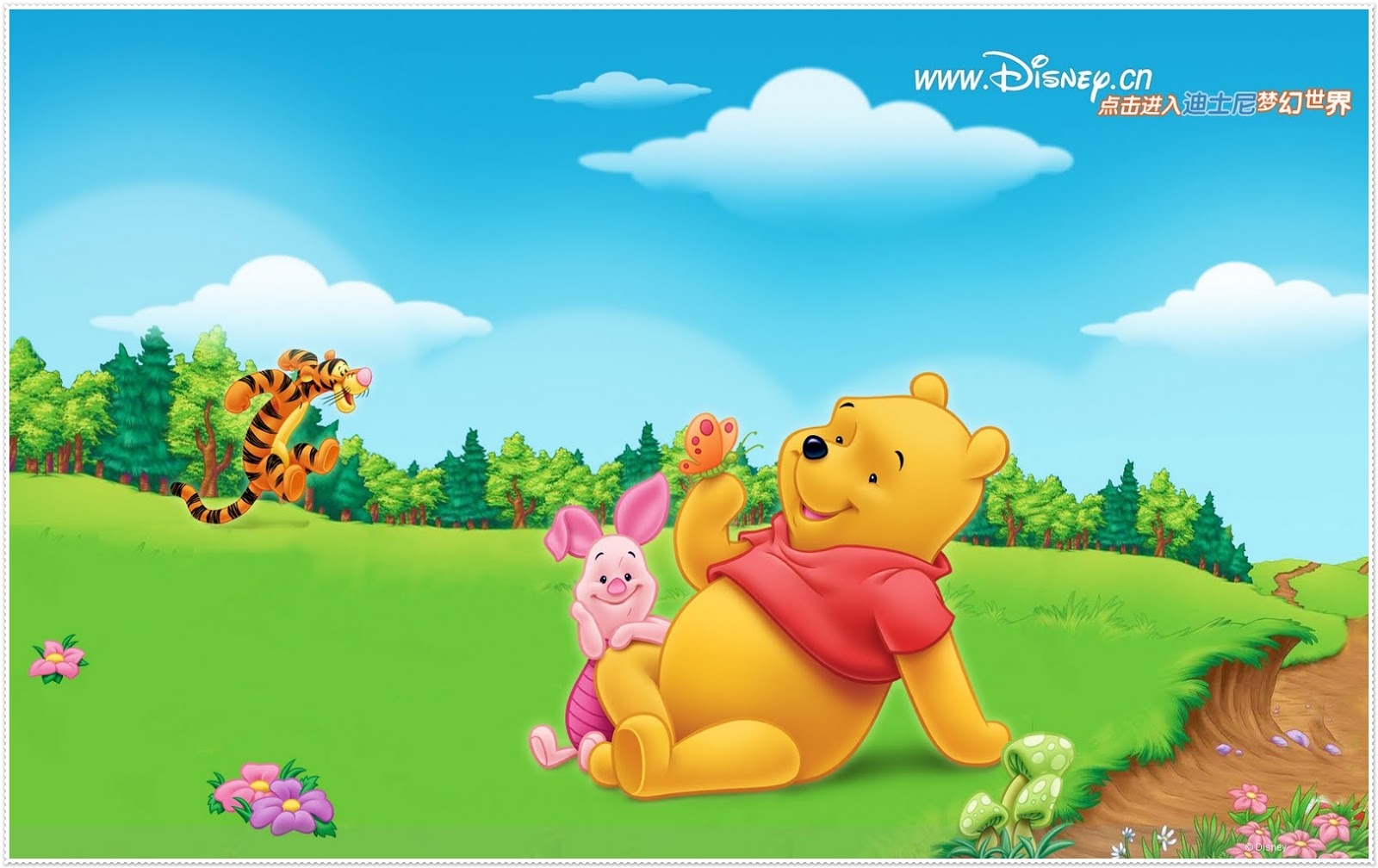 Winnie the Pooh at Spring: Free Printable Frames, Cards or Invitations ...