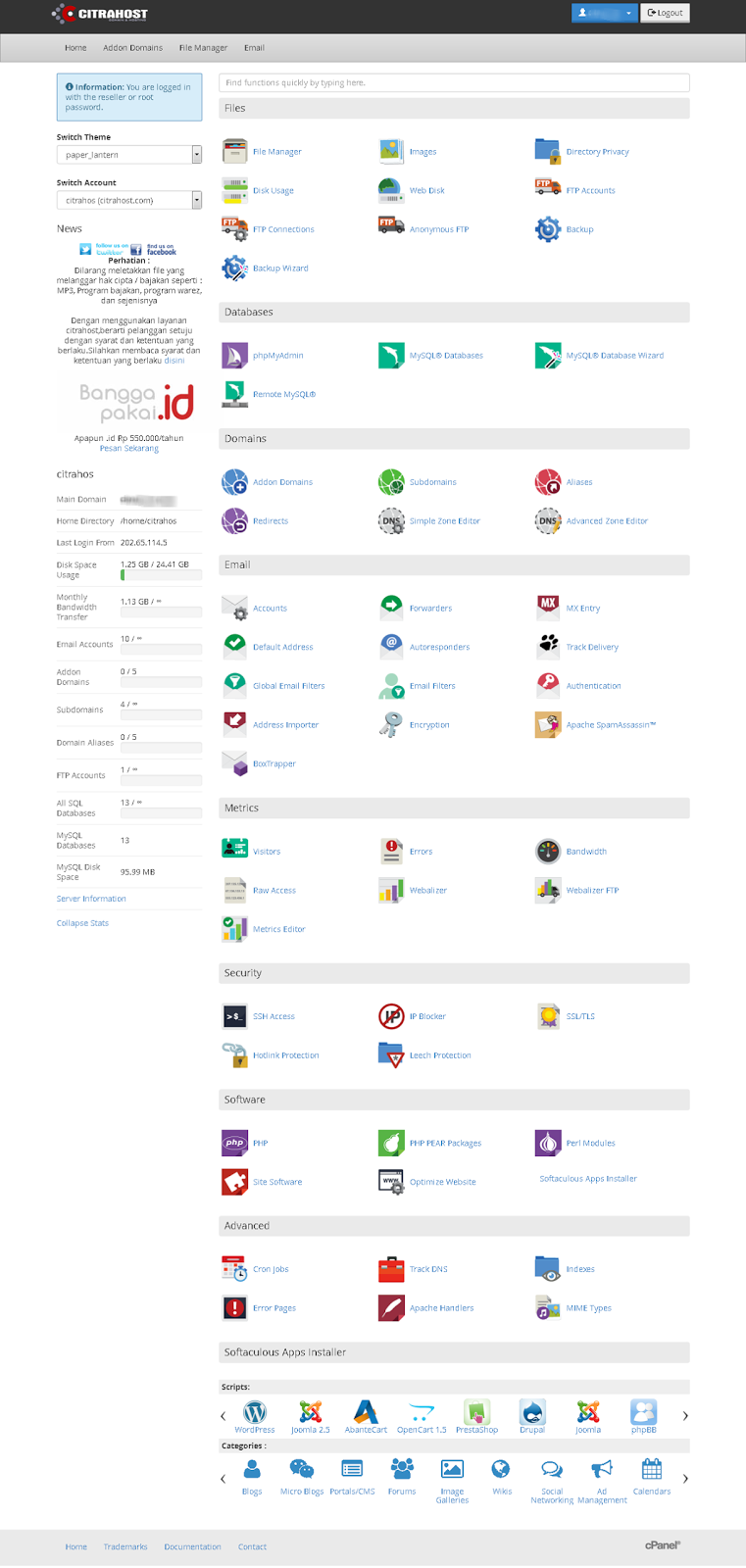 Mengenal Fitur dan Fungsi di Dalam cPanel Hosting Anda - Knowledgebase ...