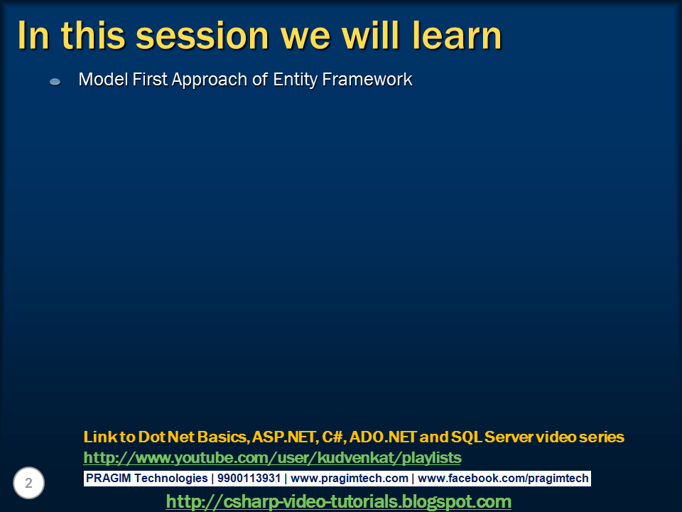 Sql Server Net And C Video Tutorial Part 2 Entity Framework Model First Approach