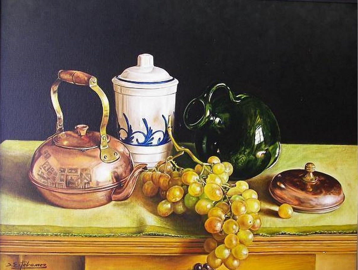 El arte es su máxima expresión : Bodegones: Frutas en la mesa