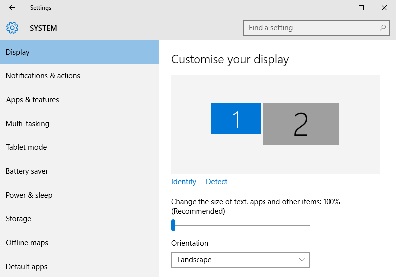 How to set the resolution of Windows 10 for different monitors ...