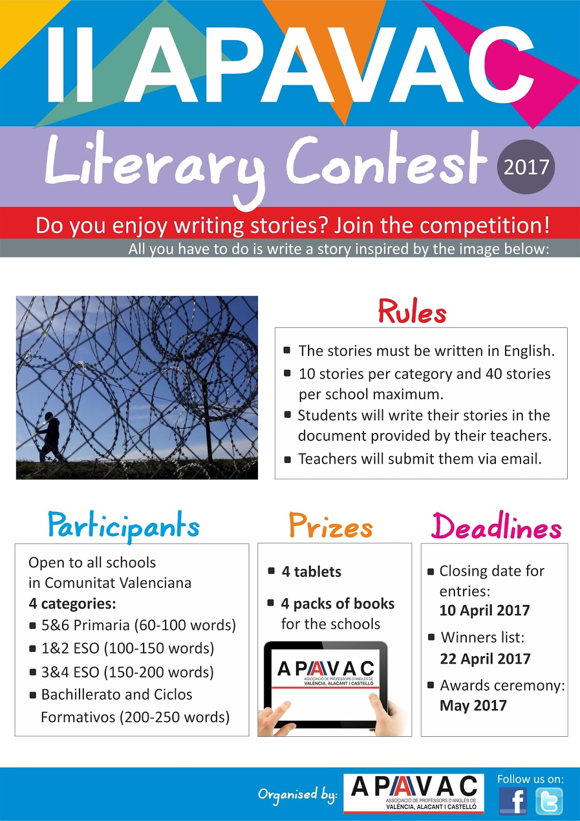 APAVAC: II APAVAC Literary Contest 2017 Poster