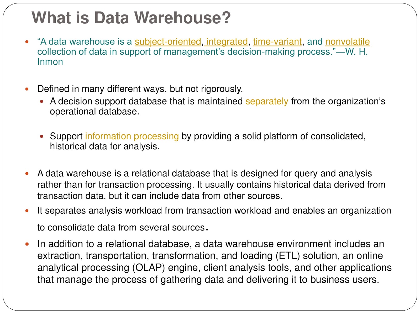 DWH Basics - Learn-Educate-Teach People