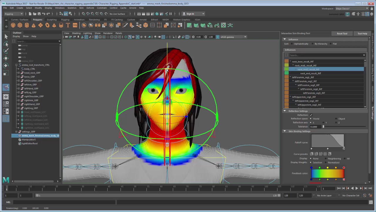 Creating a Character Rig: Appendix C - Skinning in Maya | CG TUTORIAL