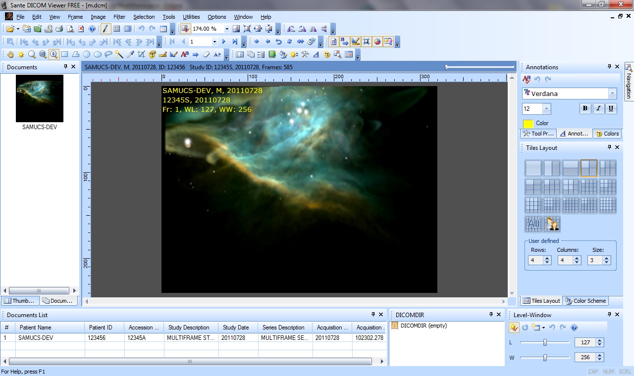 samucs-dev: Creating DICOM Multiframe files (MPEG to DICOM) using dcm4che 2