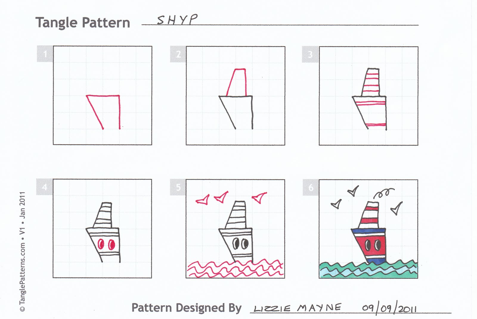 ZT for Kids!: Tangle pattern 'Shyp'