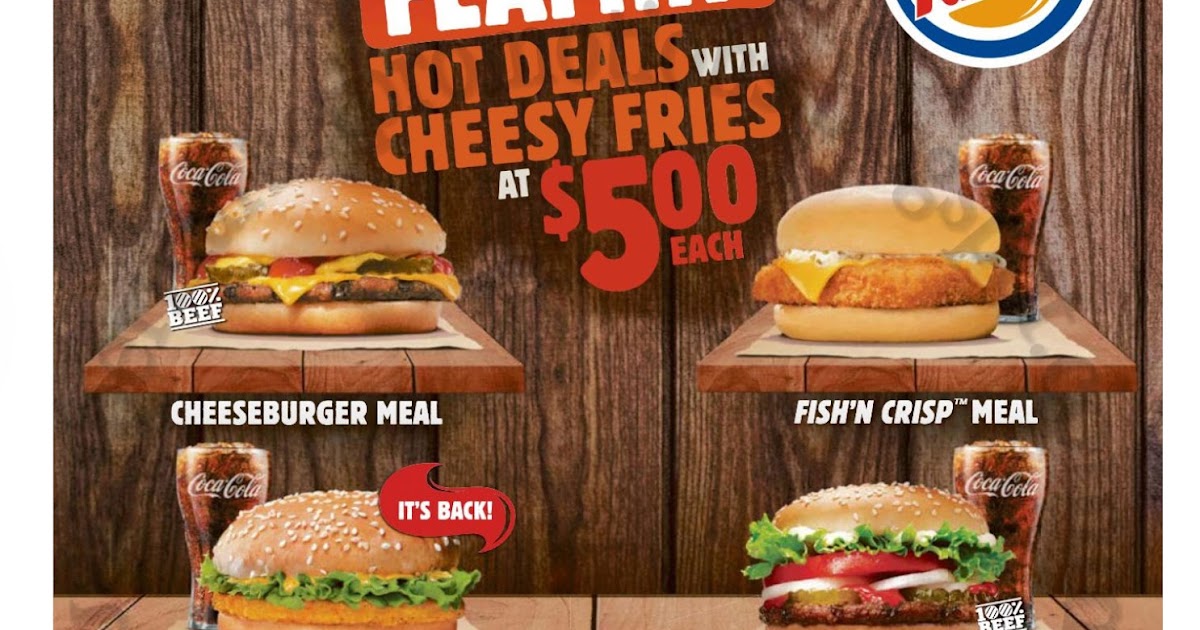 Burger King Hot Deals 24 January 2018 ~ Supermarket Promotions