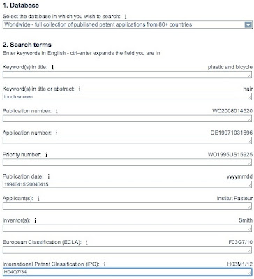 Patent News: Visual guide for finding prior patent art with EPO's Espacenet