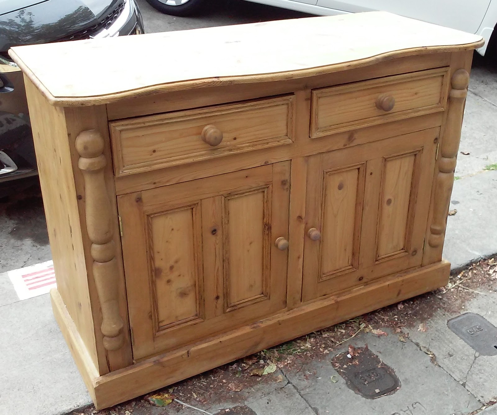 UHURU FURNITURE & COLLECTIBLES: SOLD #1734 Antique Style 4' Pine Buffet ...